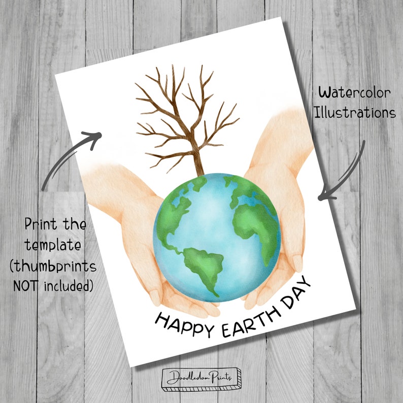 Earth Day Handprint Art, Preschool Earth Day Thumbprint Tree Craft ...