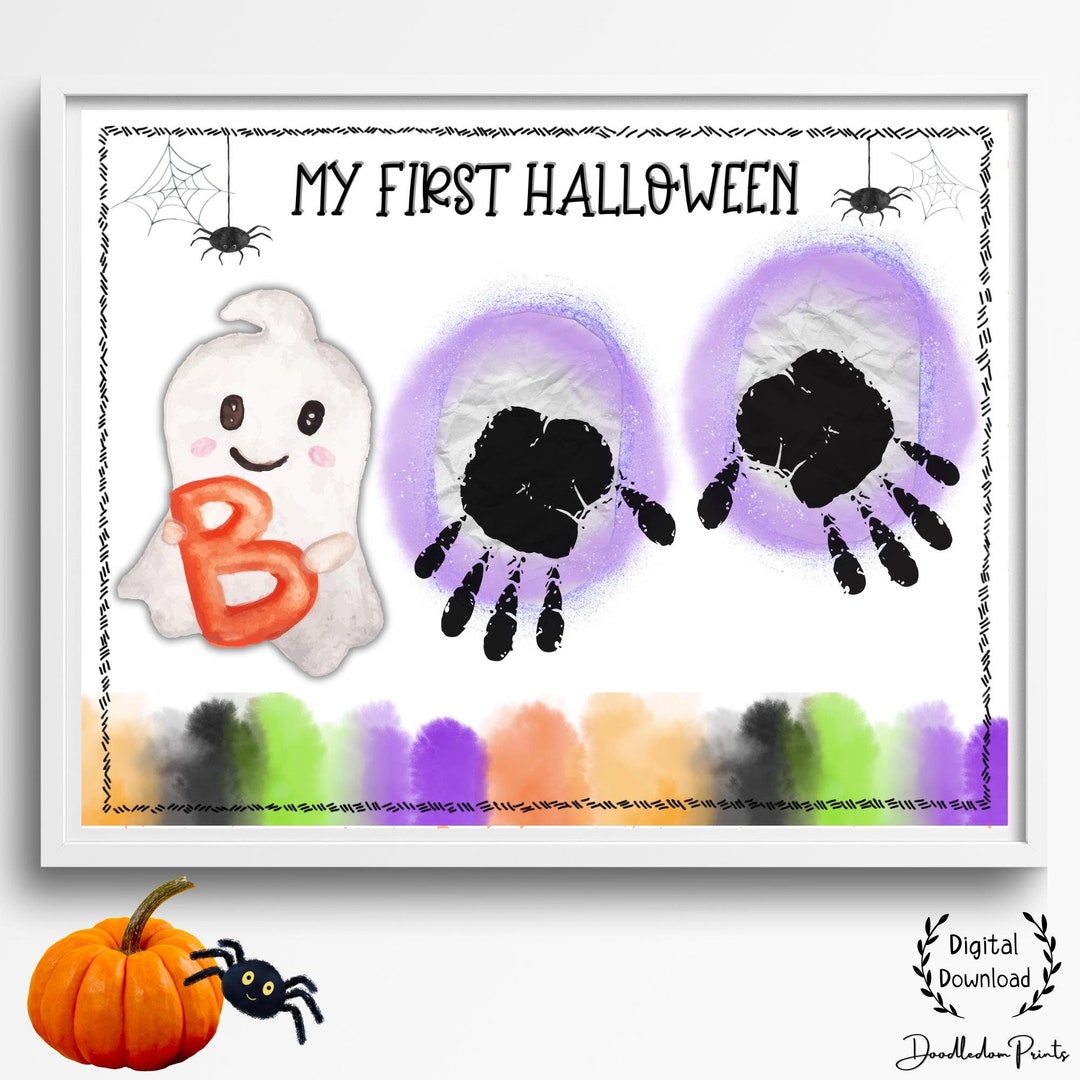 Halloween Craft for Baby, Cute Halloween Printable DIY Keepsake Card ...