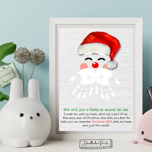 Christmas Santa Handprint Art, Santa Claus DIY Kid Christmas Craft ...