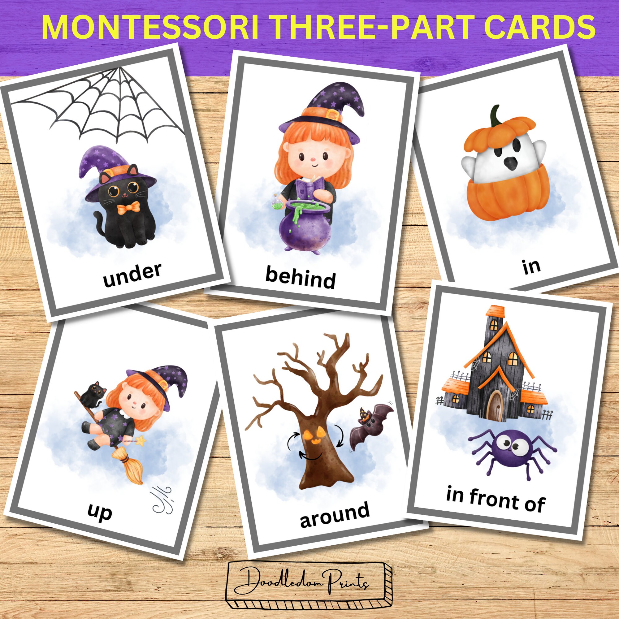 HALLOWEEN Preposition Activity, Fall Preposition Picture Cards ...