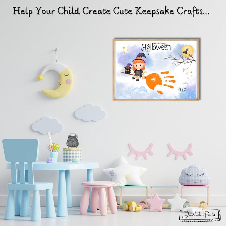 Happy Halloween Handprint Art, Halloween Witch Handprint Craft ...