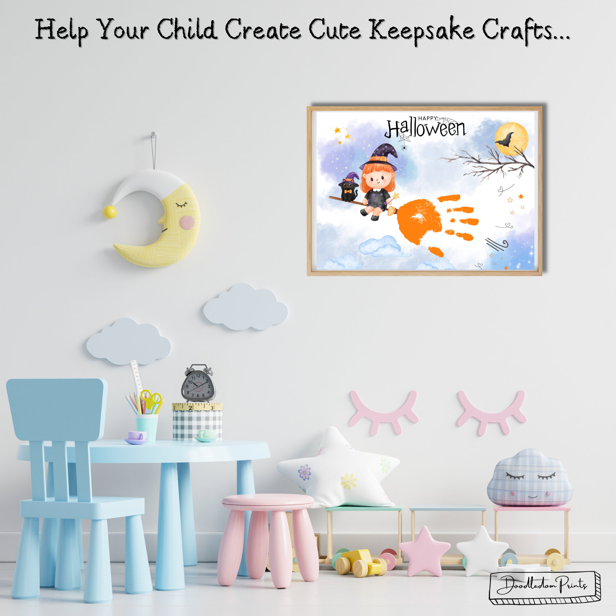 Happy Halloween Handprint Art, Halloween Witch Handprint Craft ...