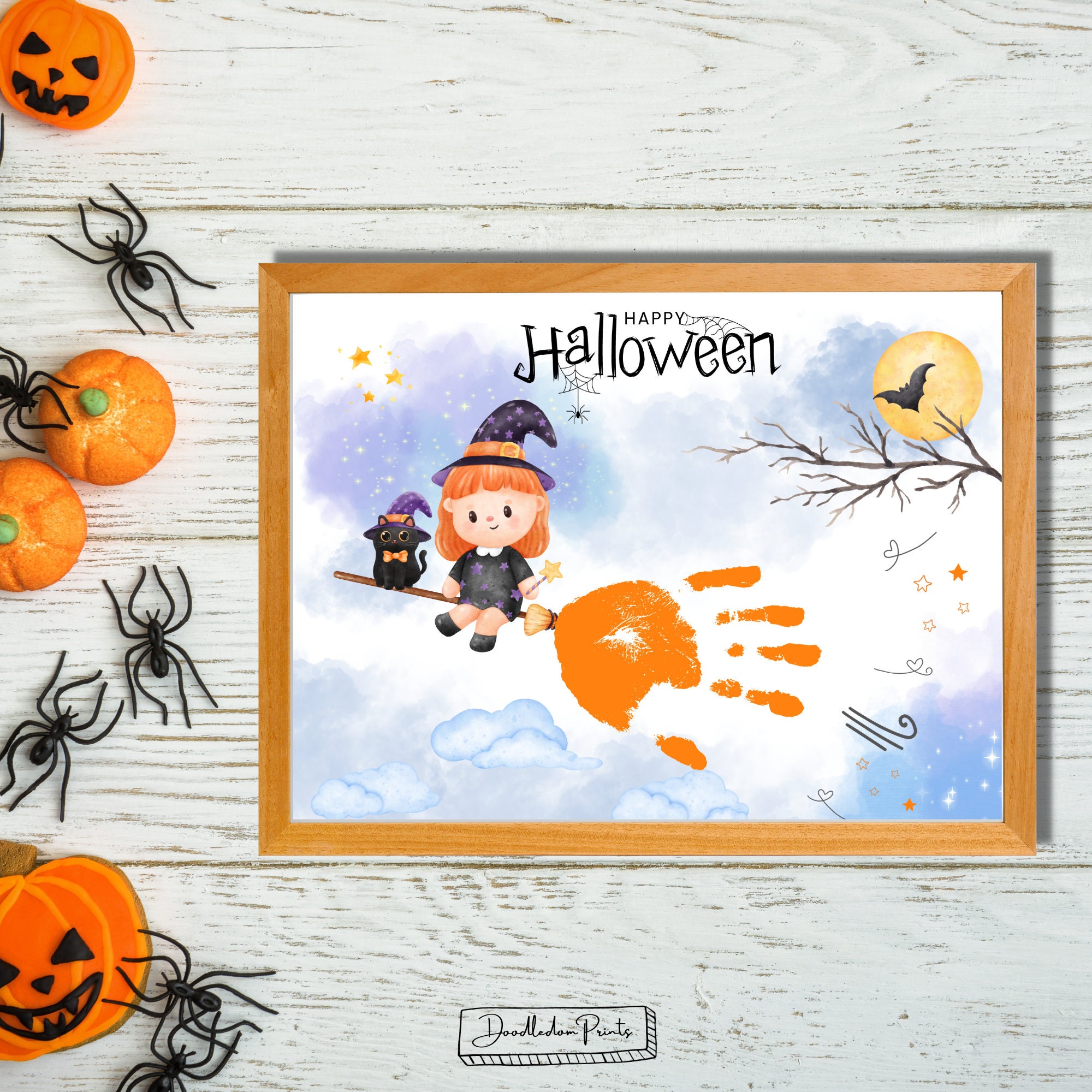 Happy Halloween Handprint Art, Halloween Witch Handprint Craft ...