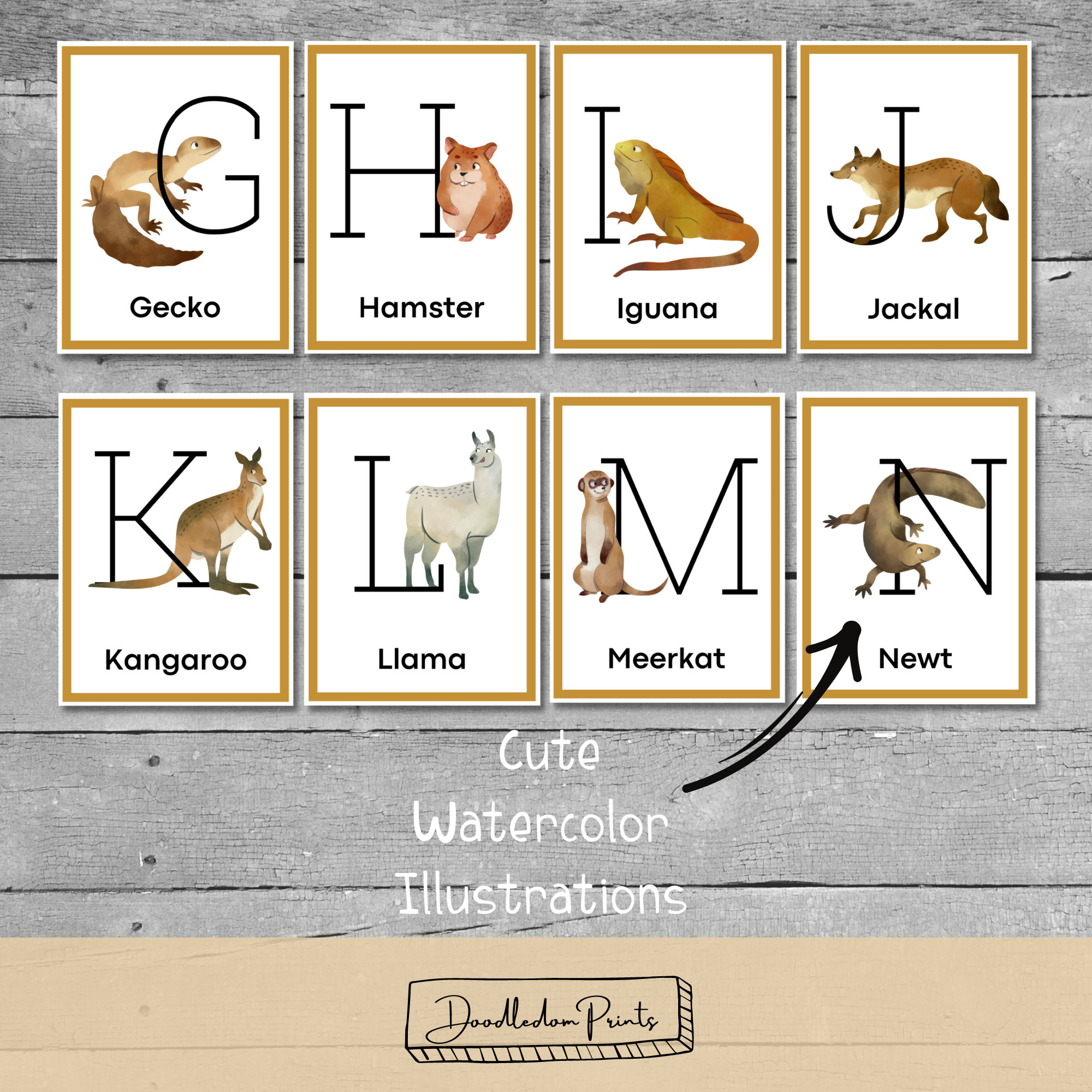 ABC Animal Flashcards, Montessori Printable Alphabet Flashcards ...