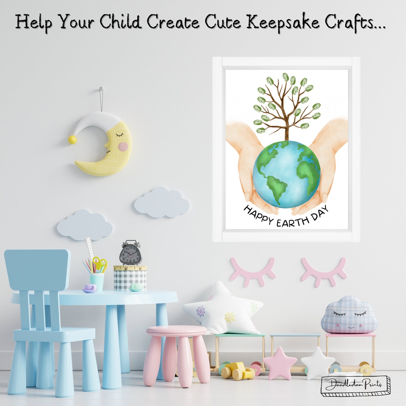 Earth Day Handprint Art, Preschool Earth Day Thumbprint Tree Craft ...