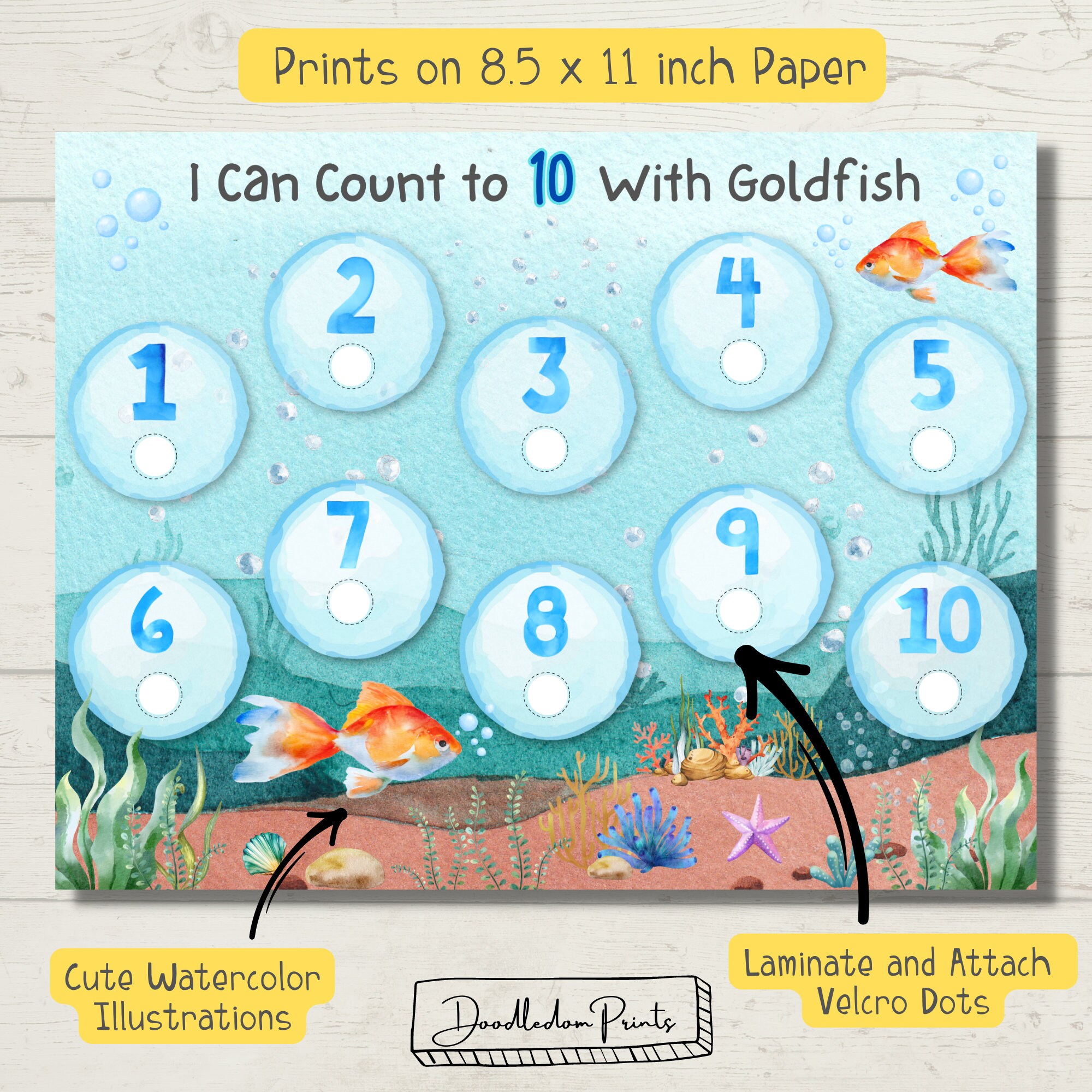 Fish Counting Printable Activity, 1 2 3 4 Year Old Montessori Materials ...