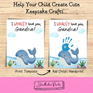 Handprint Art for Grandma, Printable Birthday Card for Grandmother, DIY ...