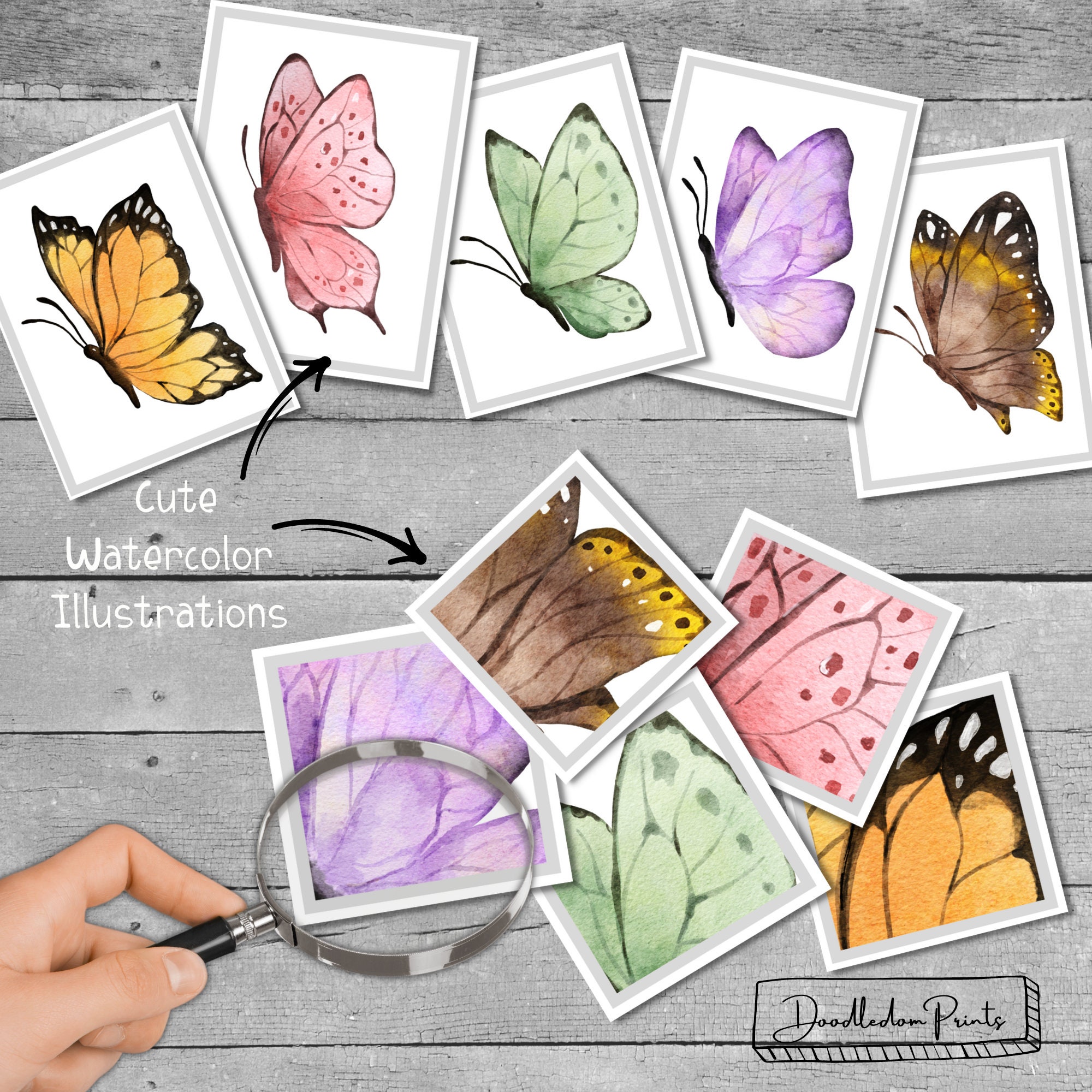 Butterfly Matching Cards, Printable Montessori Material, Toddler ...