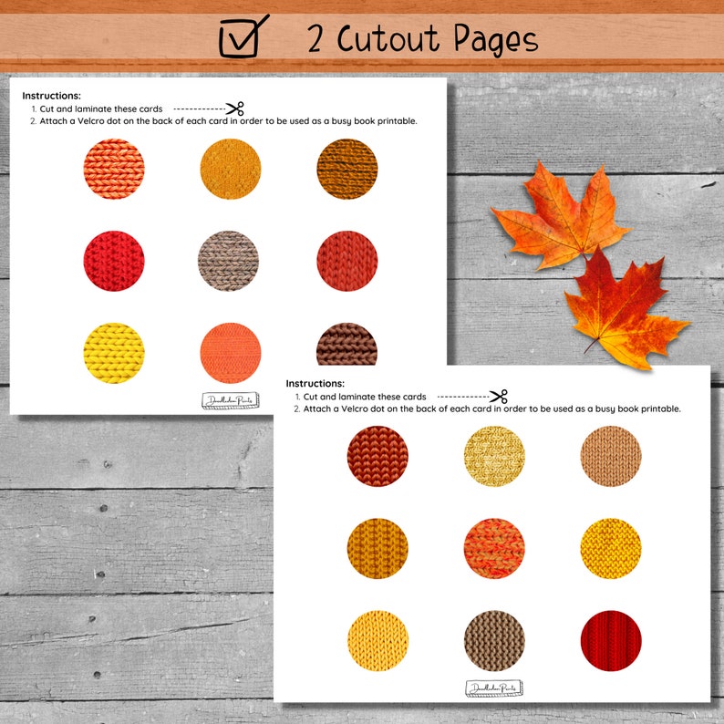 Fall Color Matching Activity, Fall Colors Sorting Mat, Montessori ...