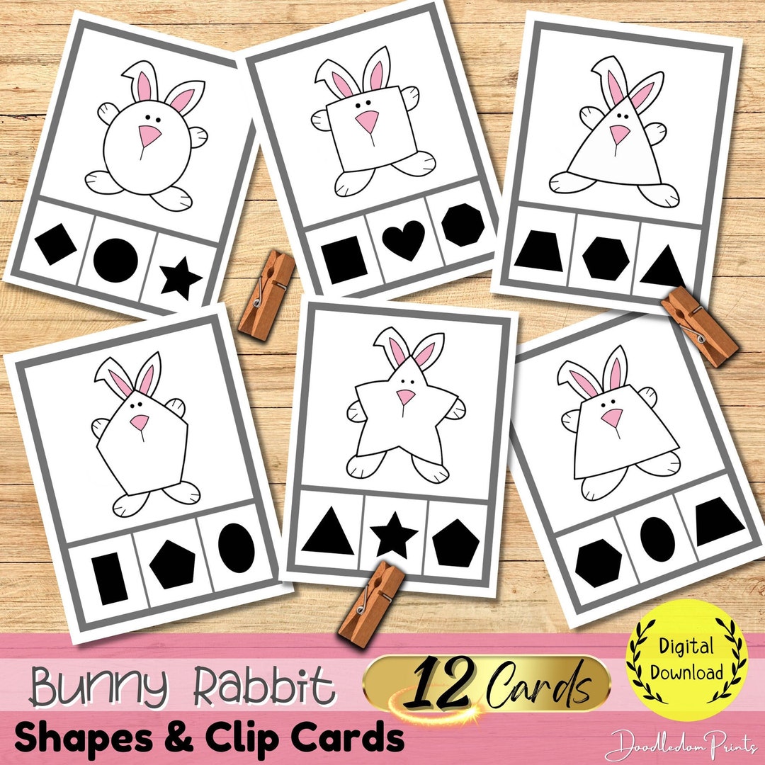 SPRING Shapes Clip Cards Activity, Kids Summer Printable Learning ...