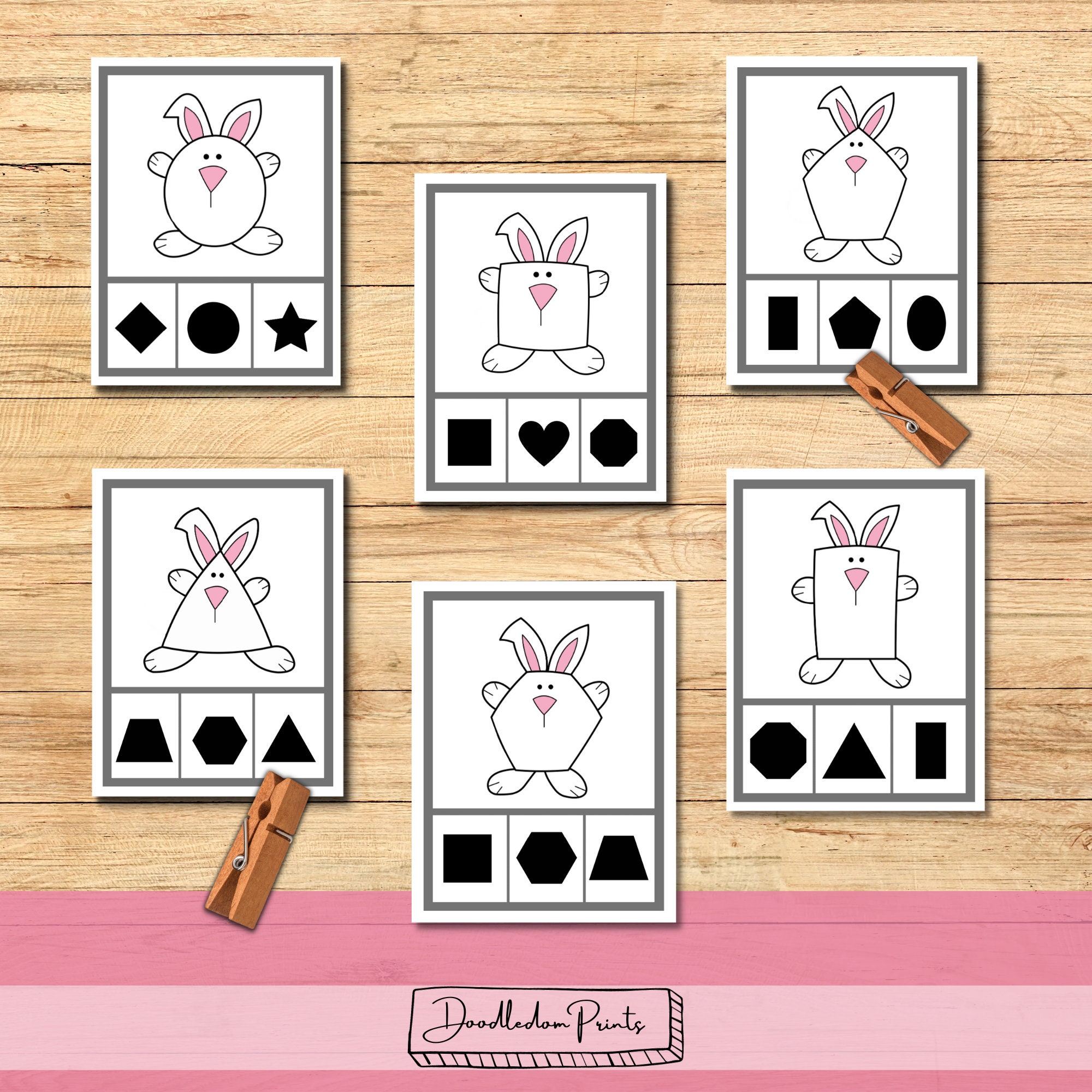 SPRING Shape Clip Cards Activity, Spring Theme Montessori Printable ...