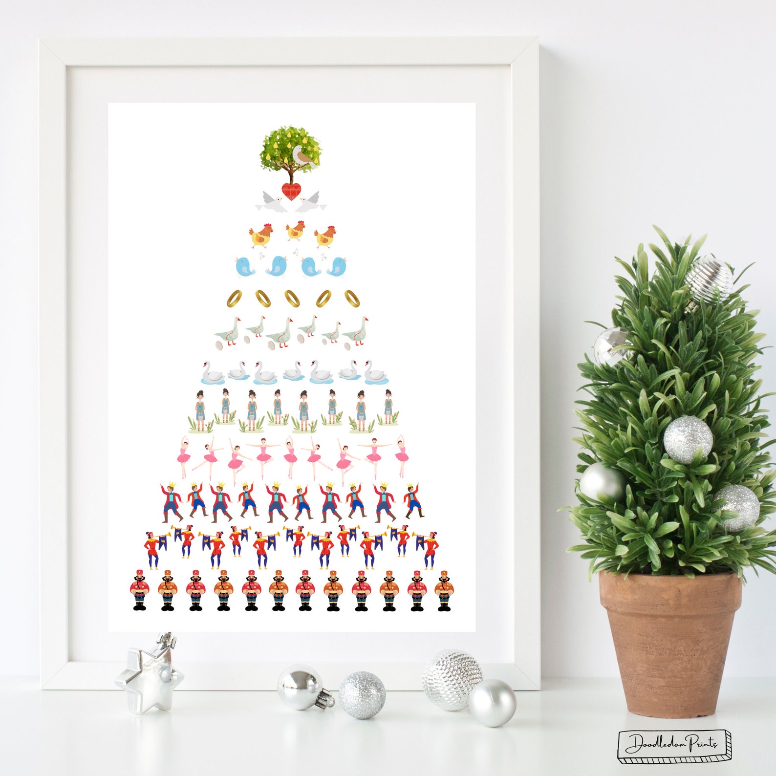 Twelve Days of Christmas Print, Christmas Printable Wall Art, Holiday ...