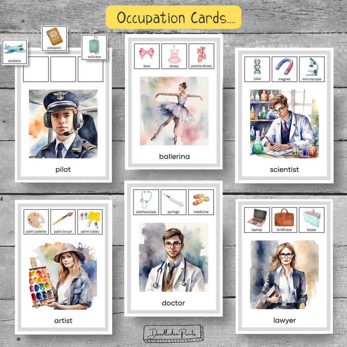 Community Helpers Preschool Sorting Mats, Montessori Printable ...