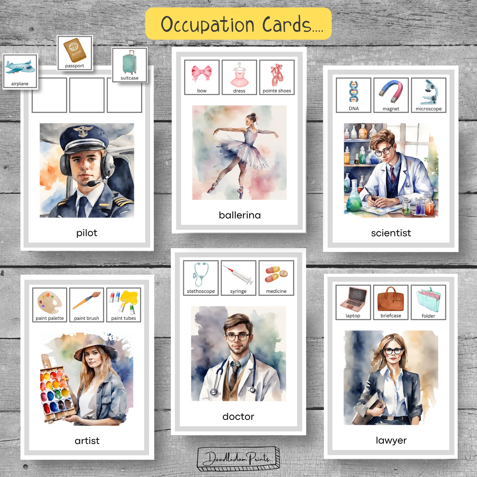 Community Helpers Preschool Sorting Mats, Montessori Printable ...