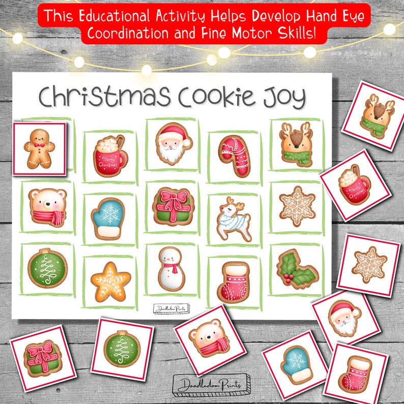 Christmas Cookie Matching Game, Printable Christmas Busy Book Activity ...