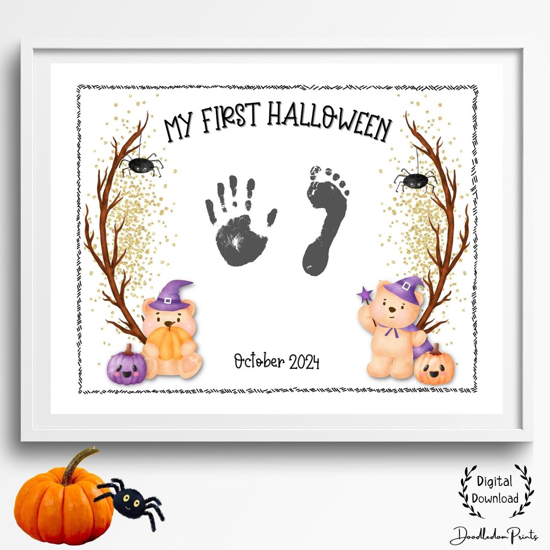Halloween Baby Craft Template, Printable DIY Halloween Keepsake Card ...