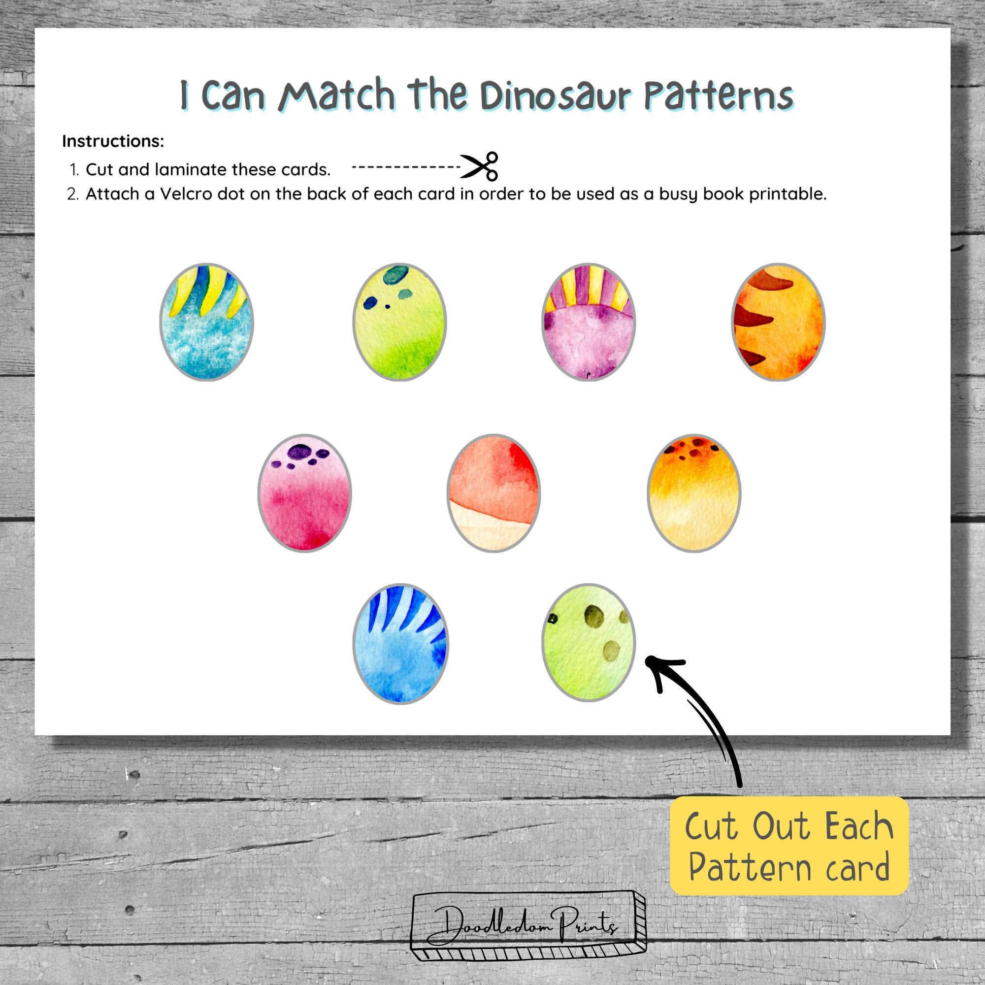 Dinosaur Matching Activity 1 2 3 4 Year Old Toddler Preschool ...