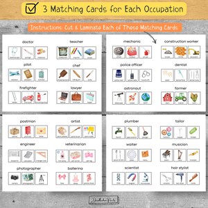 Community Helpers Preschool Sorting Mats, Montessori Printable ...