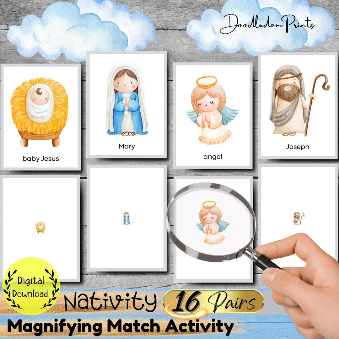 Christmas Nativity Magnifying Match Activity, Toddler Preschool ...