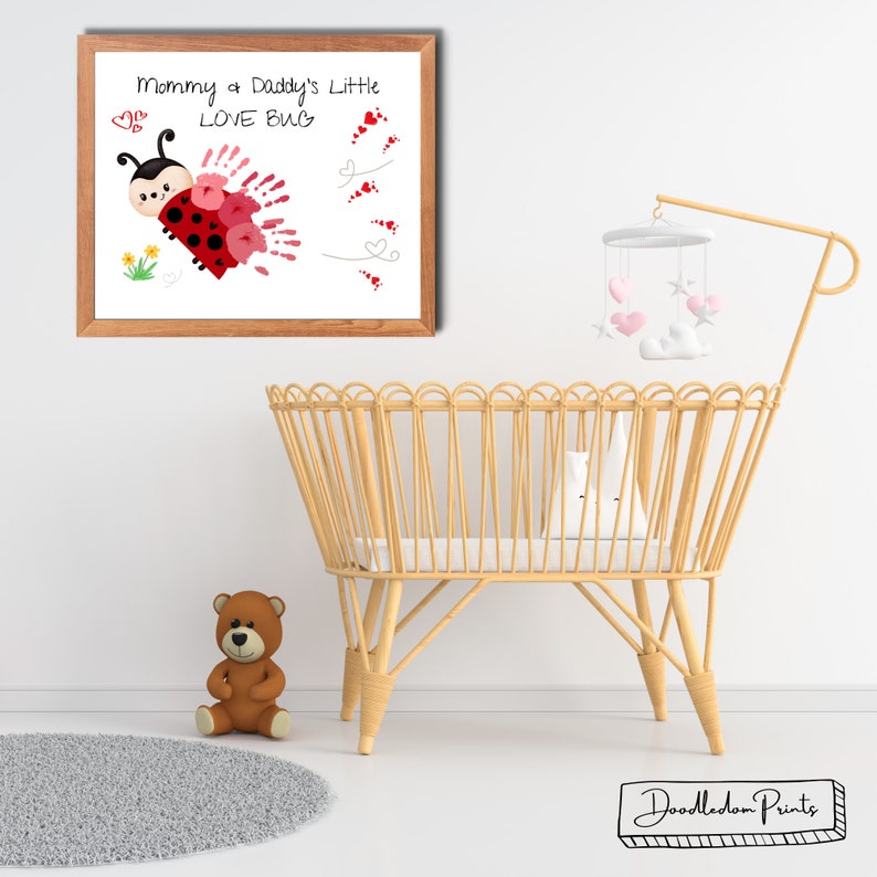 Valentines Day Handprint Craft, Baby Handprint Art Printable, Toddler ...