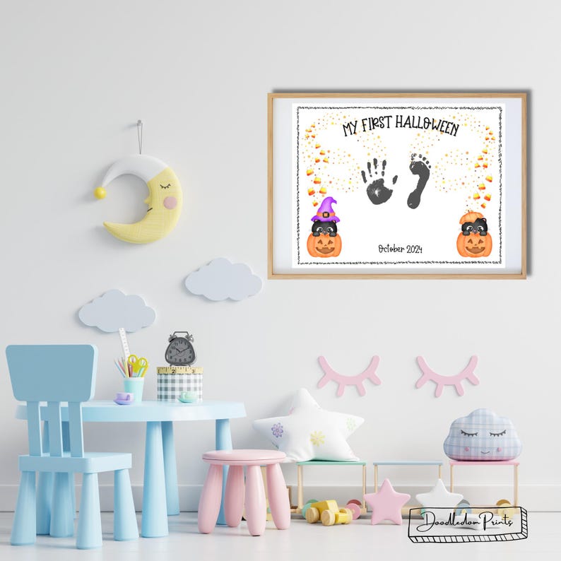Halloween Baby Craft Template, Printable DIY Halloween Keepsake Card ...