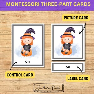 HALLOWEEN Prepositions Preschool Activity, Autumn Montessori Printable ...