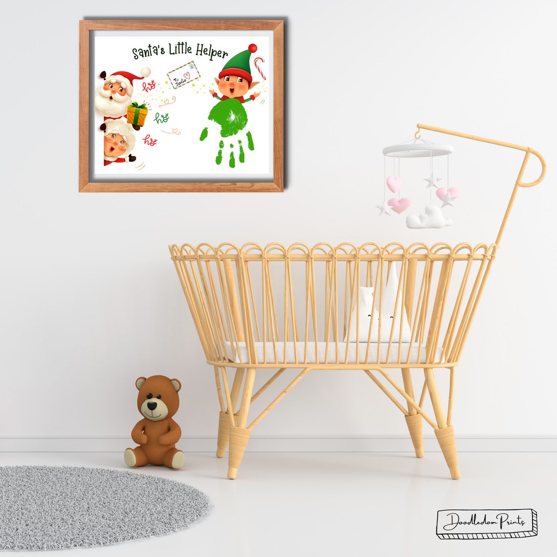 Christmas Handprint Art Gift, Printable Christmas DIY Card, Christmas ...