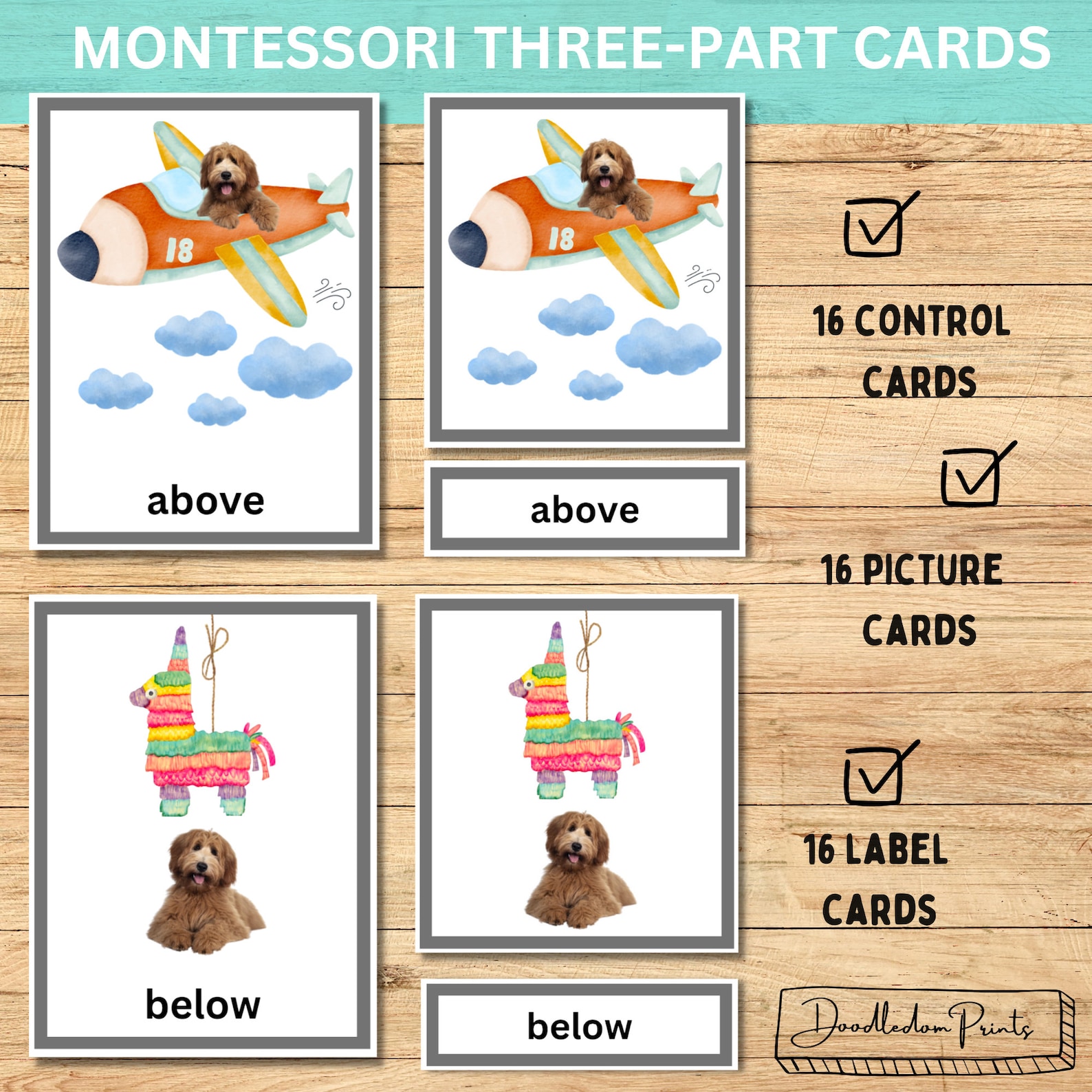 Preposition Flashcards Dog Unit Study Preschool Printable Activity ...