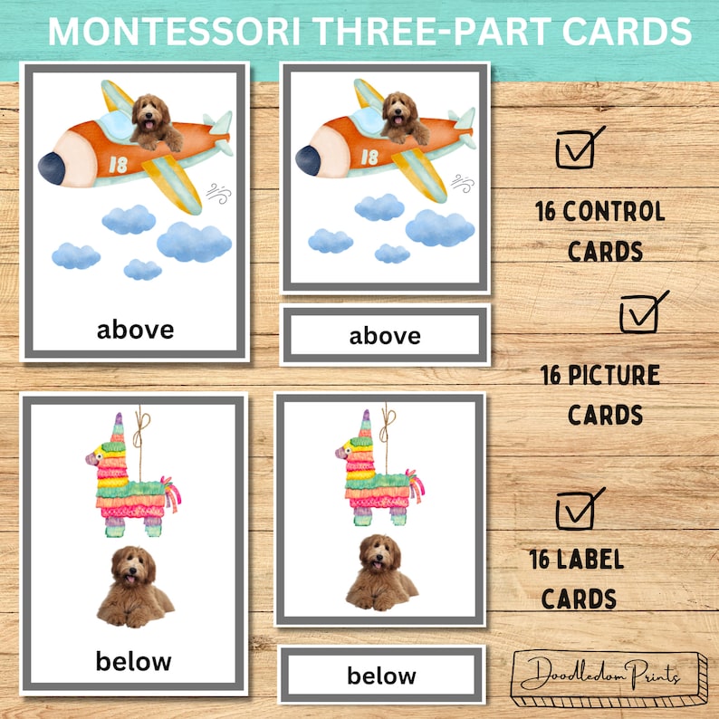 Preposition Flashcards Dog Unit Study Preschool Printable Activity ...