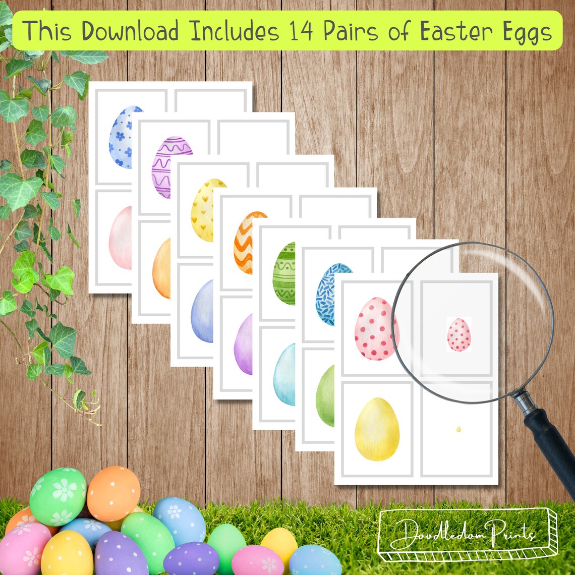 Easter Egg Magnifying Match Activity Montessori Printable Material ...