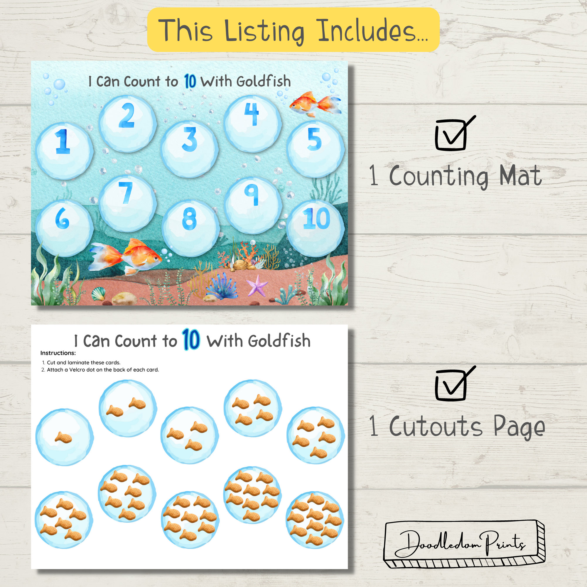 Fish Counting Printable Activity, 1 2 3 4 Year Old Montessori Materials ...