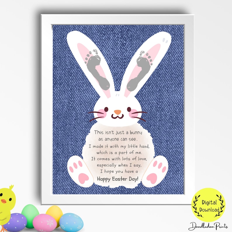 Easter Bunny Handprint Art, Printable Easter Handprint Poem Template ...