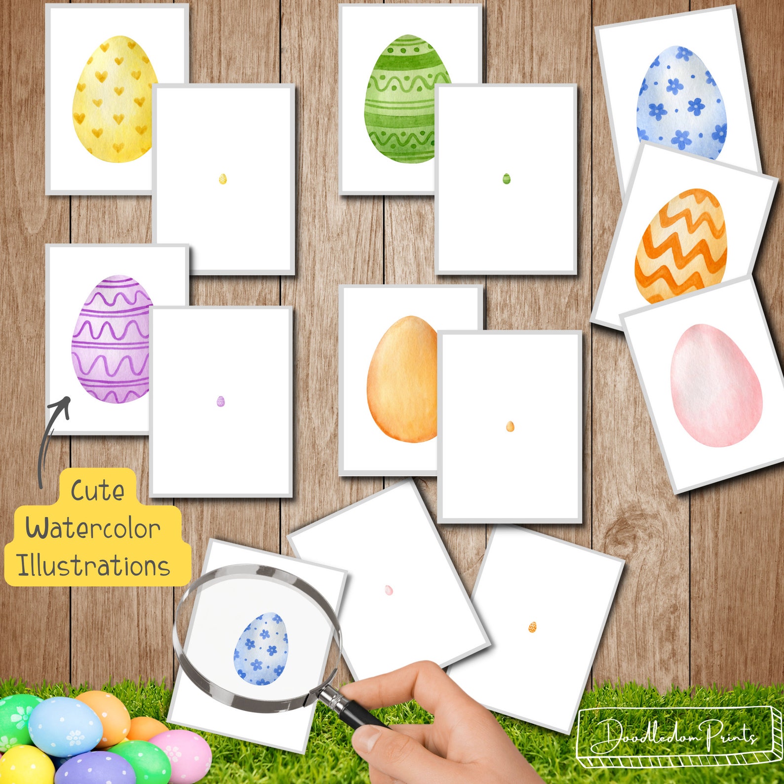 Easter Egg Magnifying Match Activity Montessori Printable Material ...