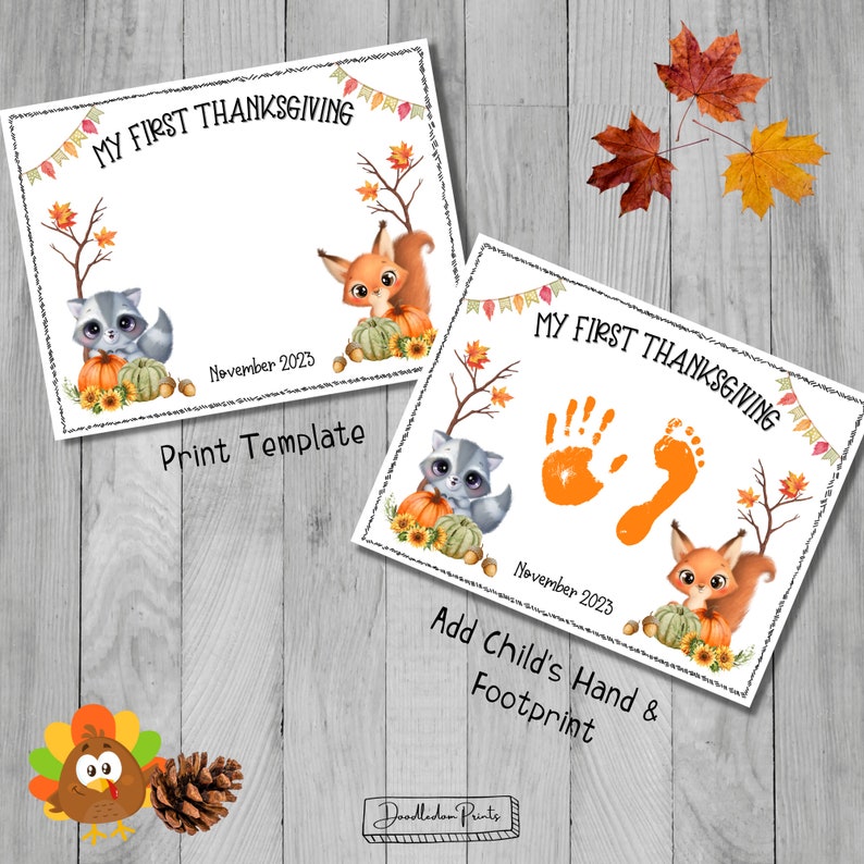 Thanksgiving Baby Handprint Keepsake Art, My First Thanksgiving ...