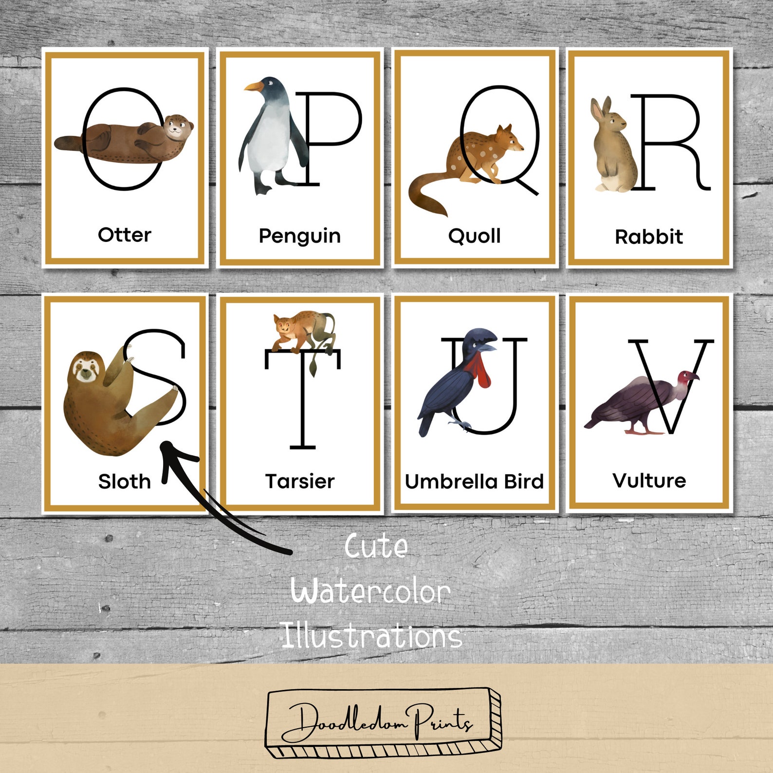 ABC Animal Flashcards, Montessori Printable Alphabet Flashcards ...