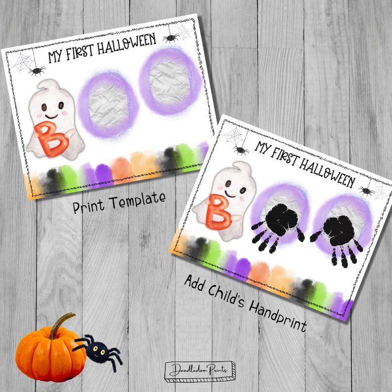 Halloween Craft for Baby, Cute Halloween Printable DIY Keepsake Card ...