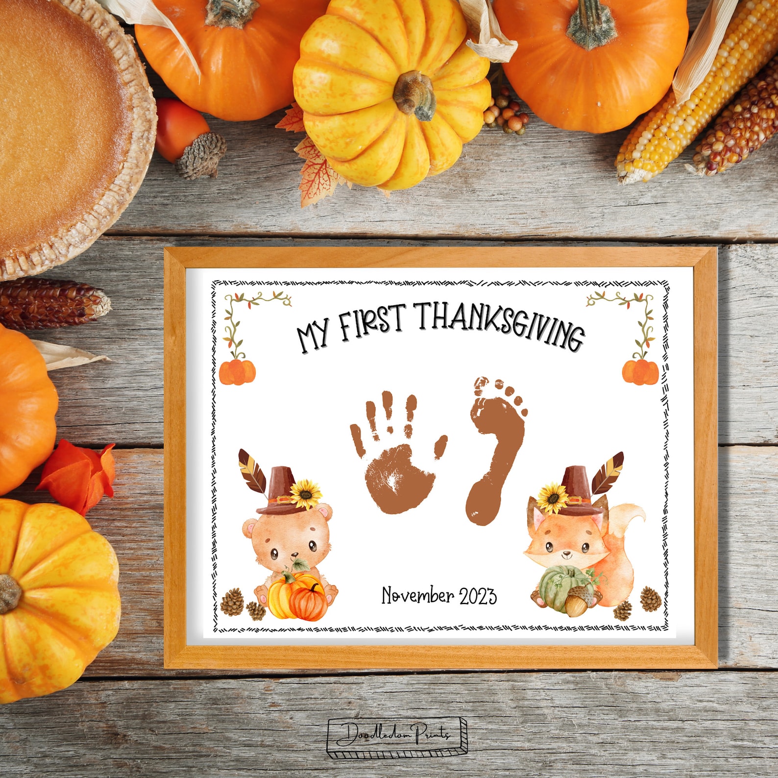 Thanksgiving Baby Handprint Keepsake Art Autumn Fall DIY - Etsy