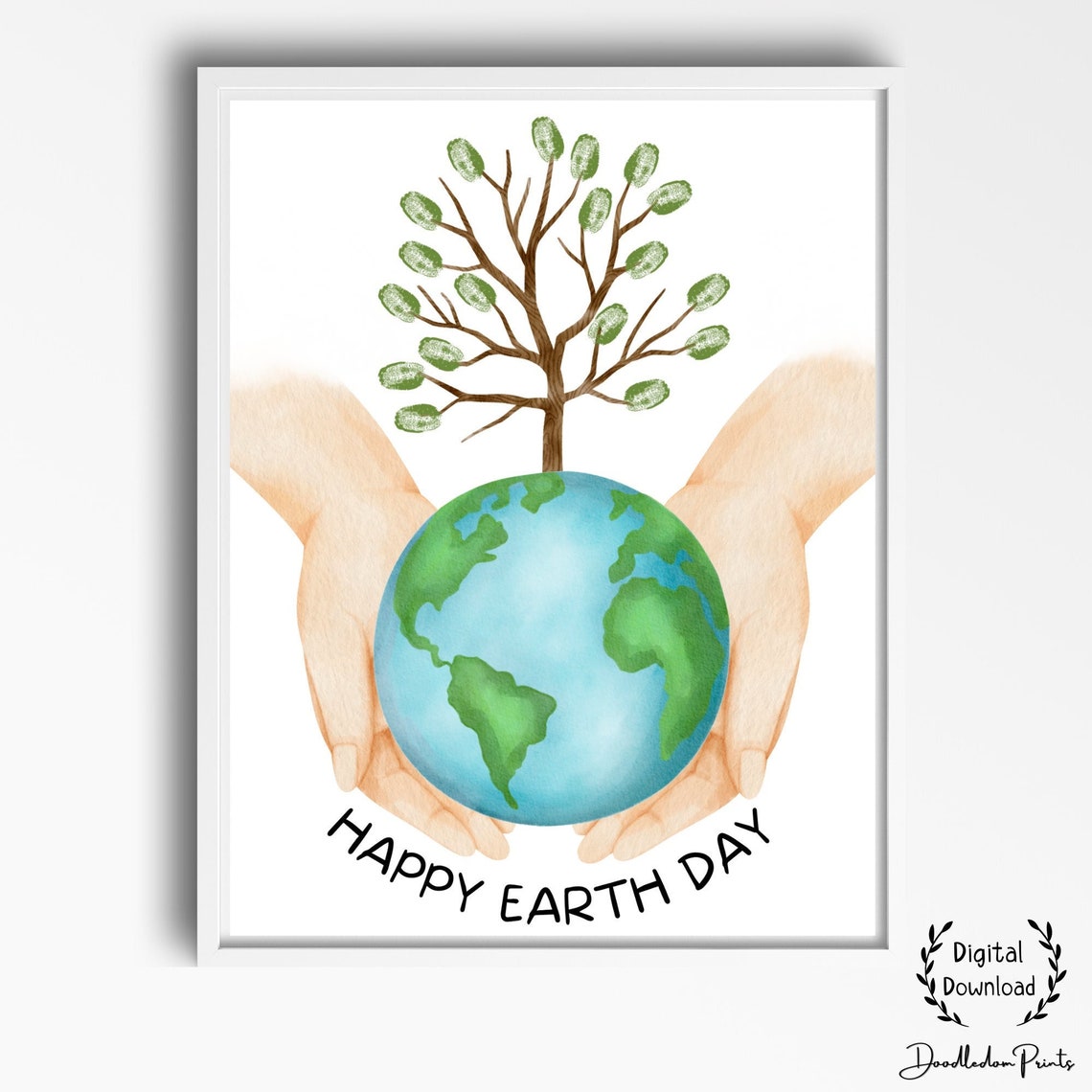Earth Day Handprint Art, Preschool Earth Day Thumbprint Tree Craft ...