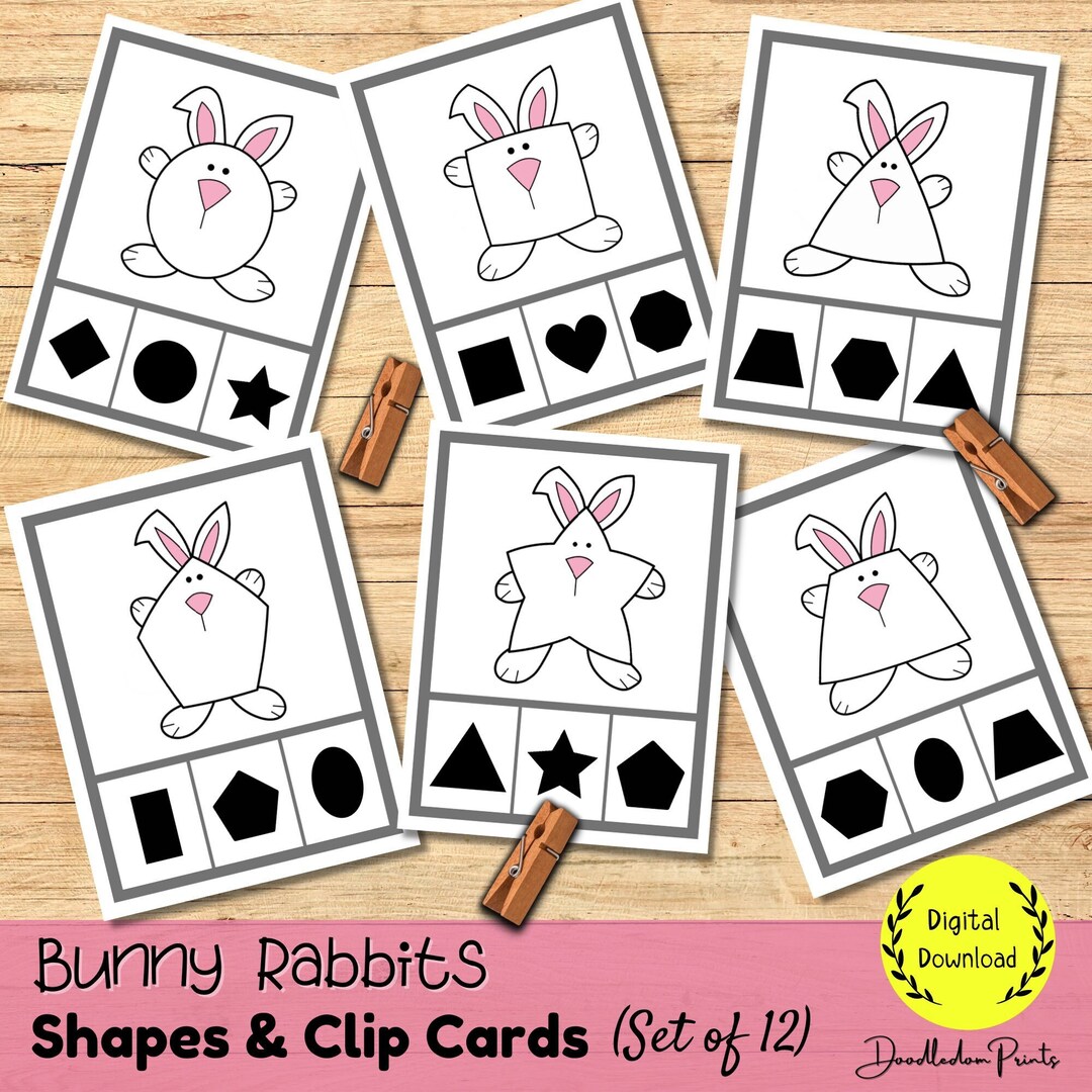 Montessori 2D Shape Clip Cards Printable Toddler Matching - Etsy México