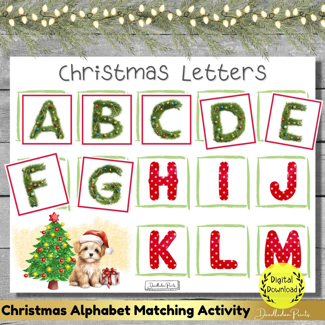 Christmas Alphabet Letter Matching Printable Activity, Toddler ...