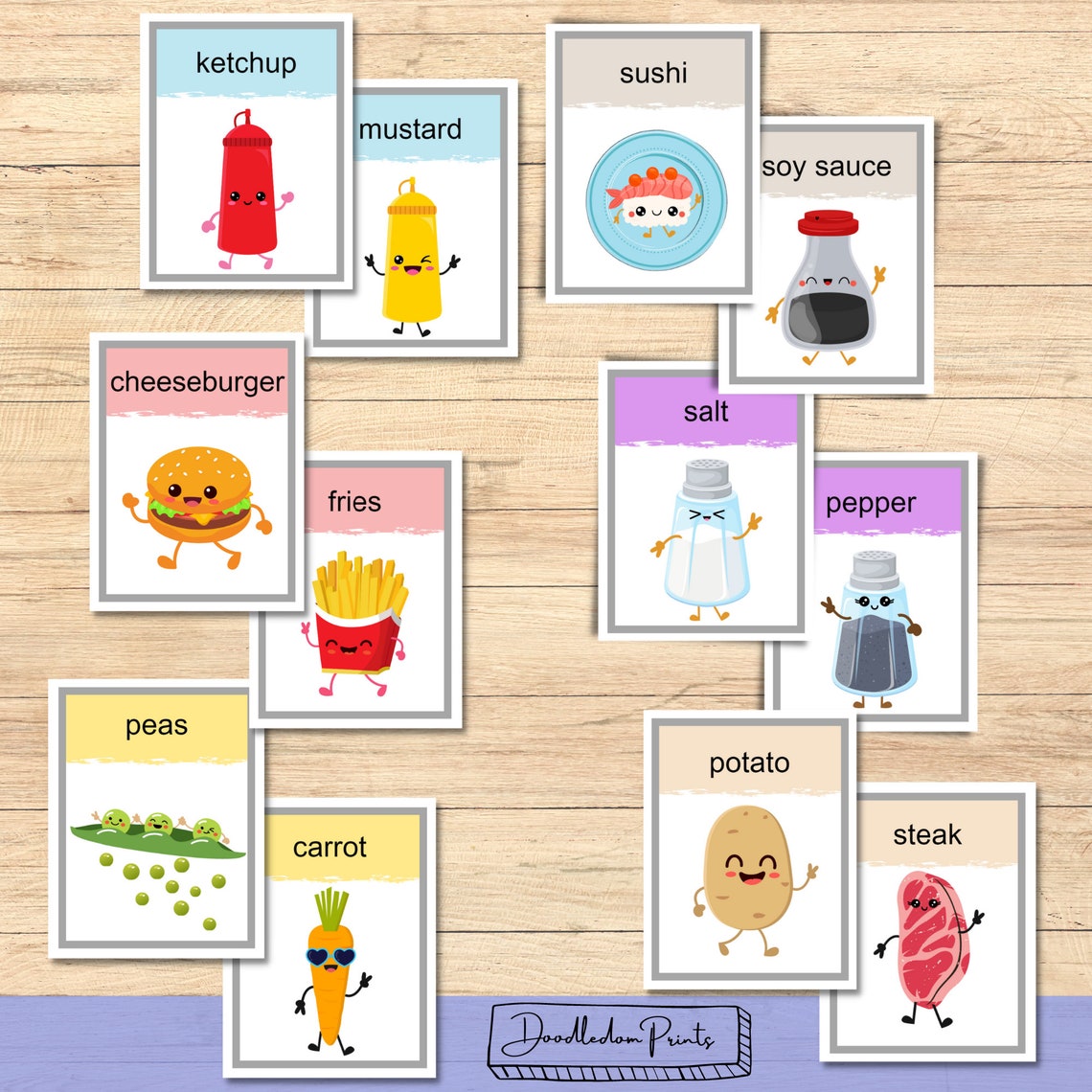 Pick a Partner Classroom Cards, Kids Food Pairing Matching Game ...