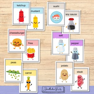 Pick a Partner Classroom Cards, Kids Food Pairing Matching Game ...