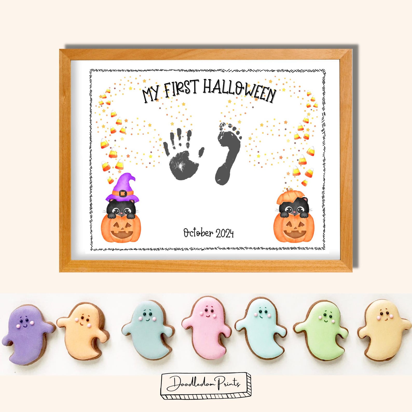 Halloween Baby Craft Template, Printable DIY Halloween Keepsake Card ...