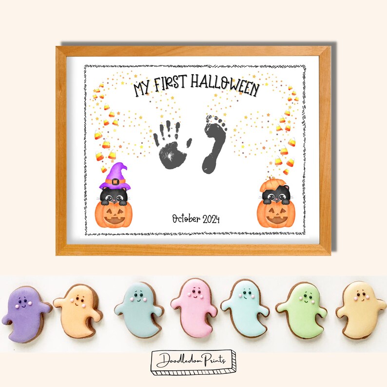 Halloween Baby Craft Template, Printable DIY Halloween Keepsake Card ...