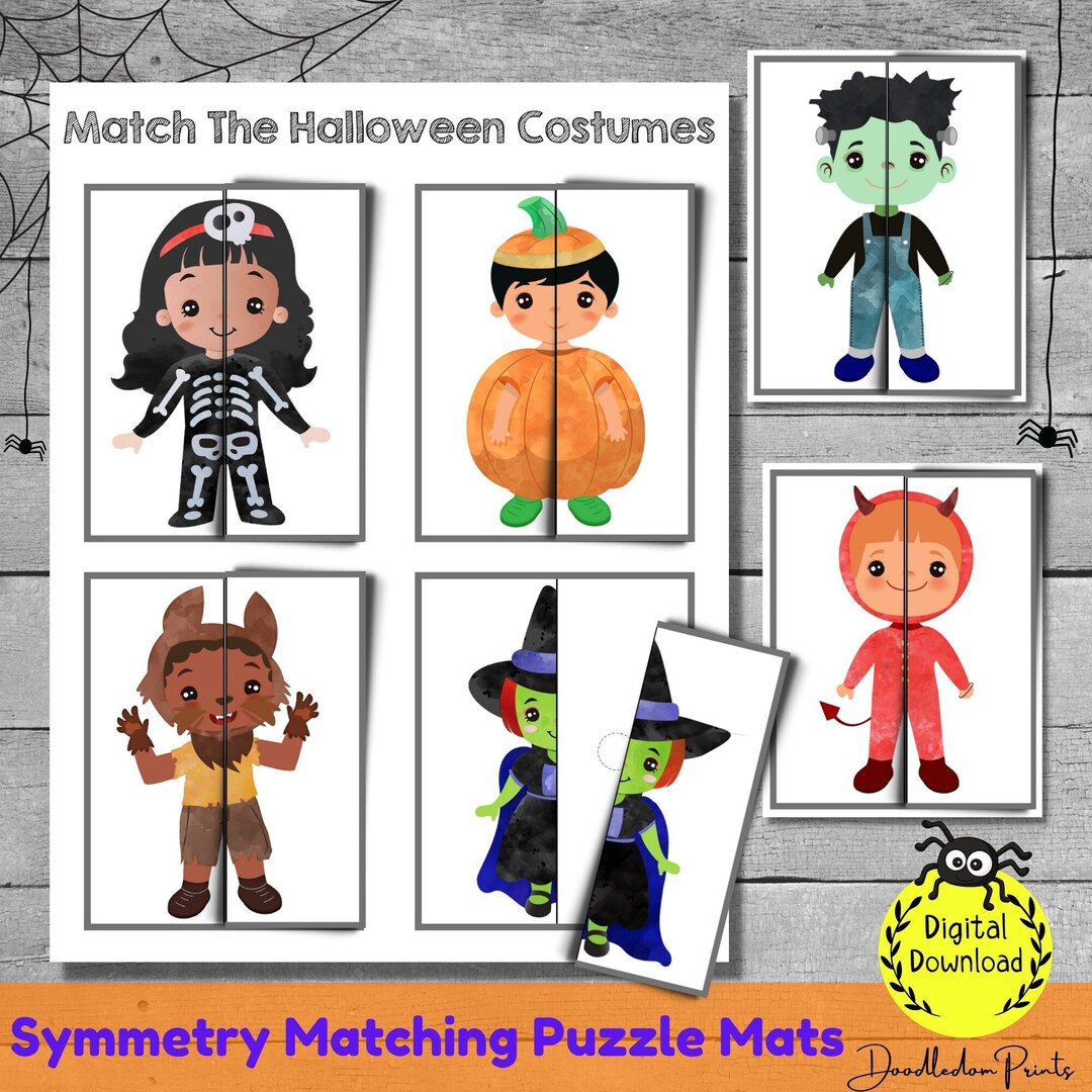 Halloween Theme Montessori Preschool Printable Symmetry Activity ...