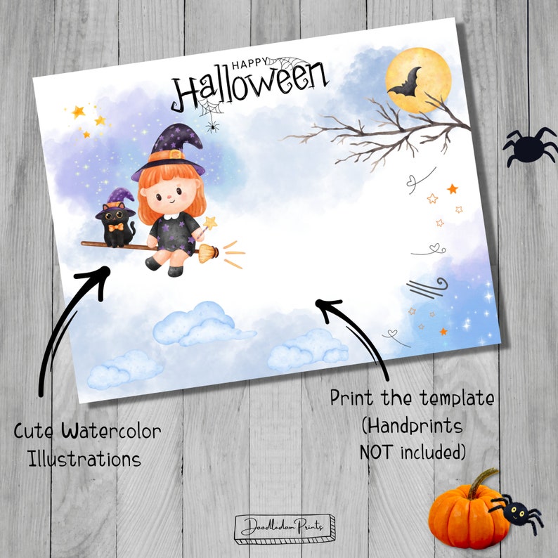 Happy Halloween Handprint Art, Halloween Witch Handprint Craft ...