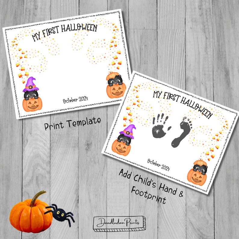 Halloween Baby Craft Template, Printable DIY Halloween Keepsake Card ...