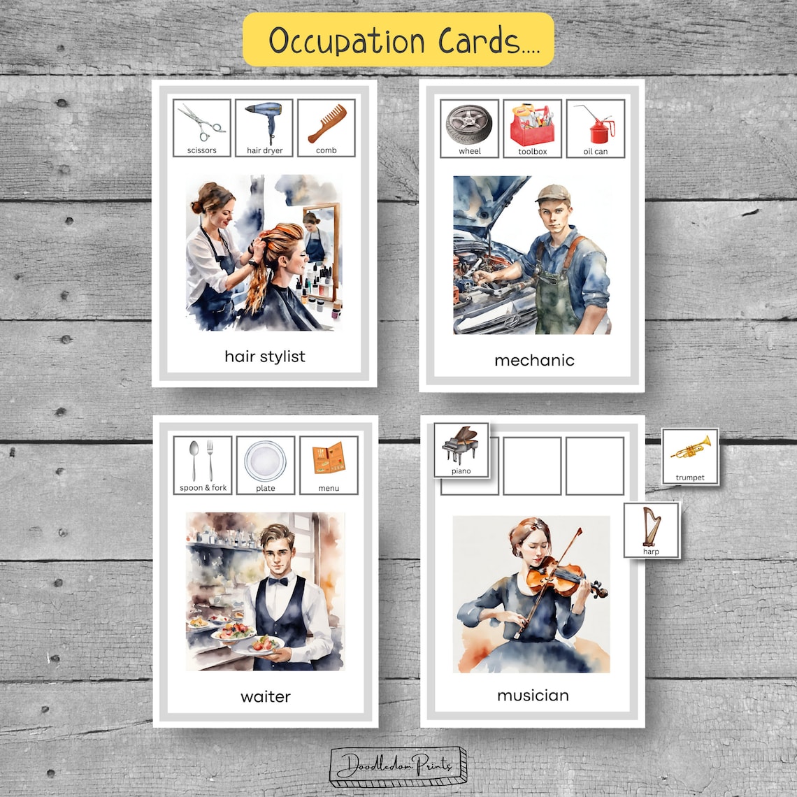Community Helpers Preschool Sorting Mats, Montessori Printable ...