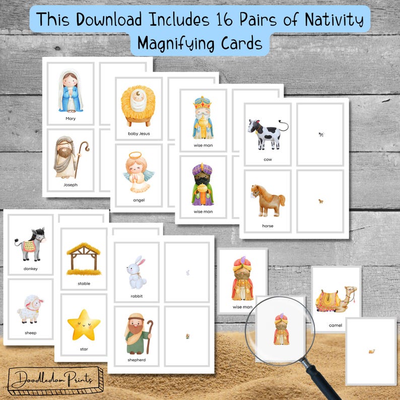 Christmas Nativity Flash Cards, Printable Christmas Matching Game ...