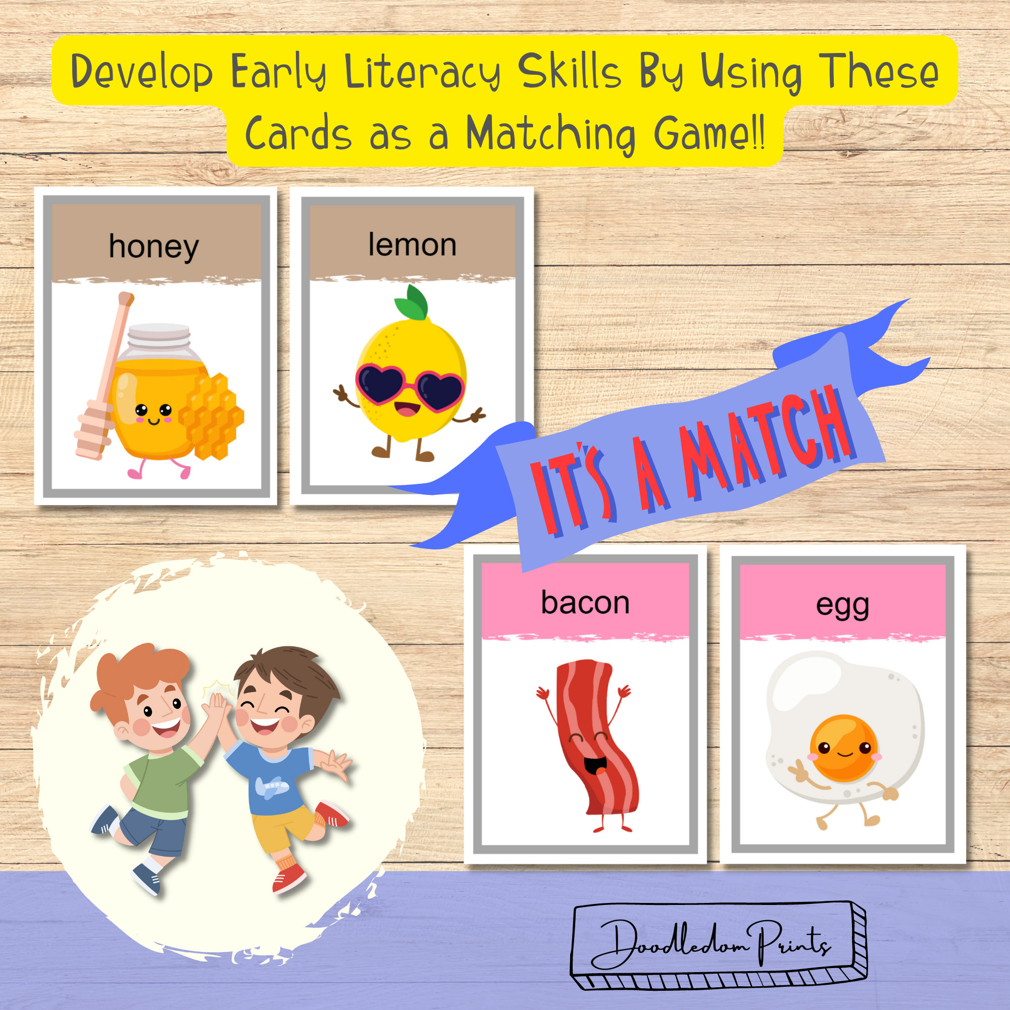 Pick a Partner Classroom Cards, Kids Food Pairing Matching Game ...